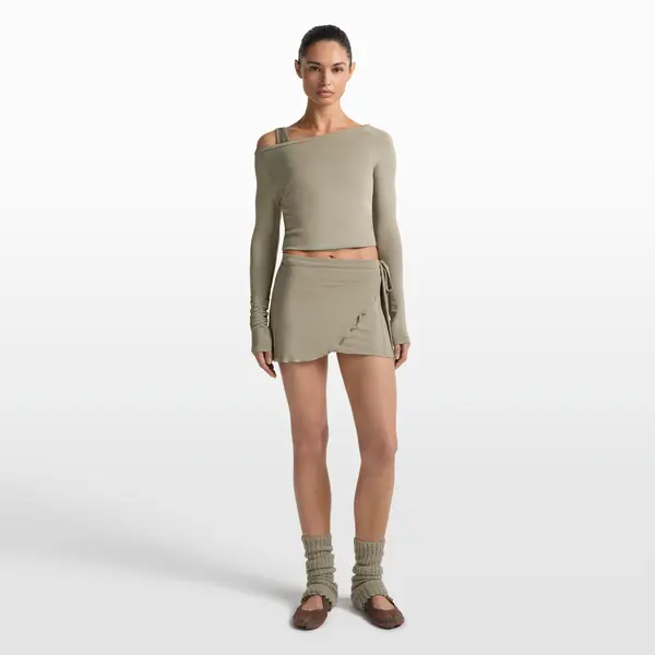 Nike Stretch Knit Wrap Skirt - Brown