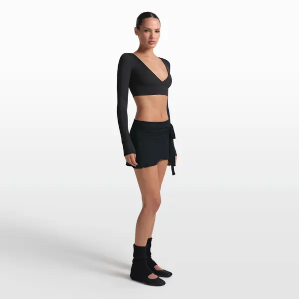 Nike Skims Stretch Knit Wrap Skirt - Black