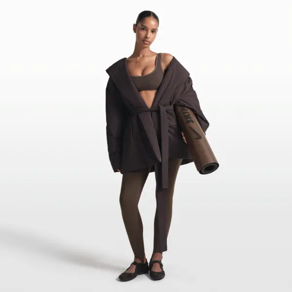 Nike Skims Ribbed Seamless Micro-scoop Bra - Brown