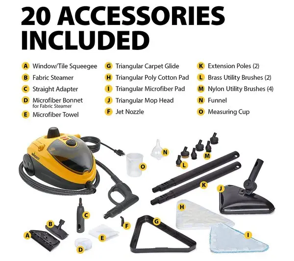 WAGNER 25e Elite Steam Cleaner With 20 Accessor Ies