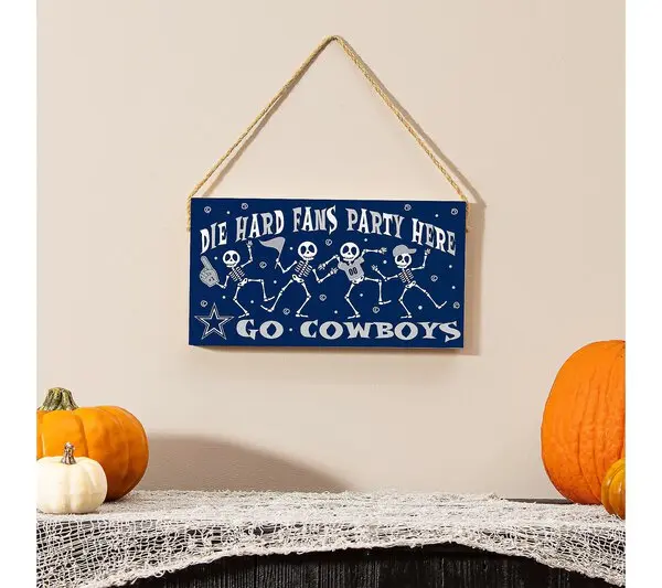EVERGREEN Die Hard Nfl Team Fans Halloween Wood Wall Sign - One-color