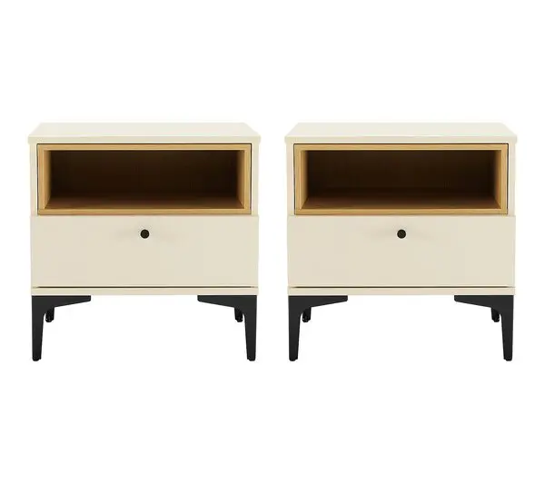 MANHATTAN COMFORT Amara 20' Nightstand Set Of 2 - One-color