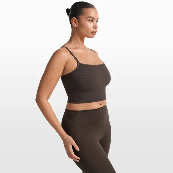 Nike Ribbed Seamless Cami Tank Top - Brown