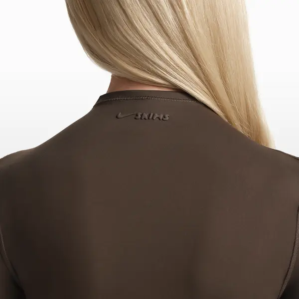 Nike Skims Matte 1/2-zip Mock-neck Long-sleeve Top - Brown