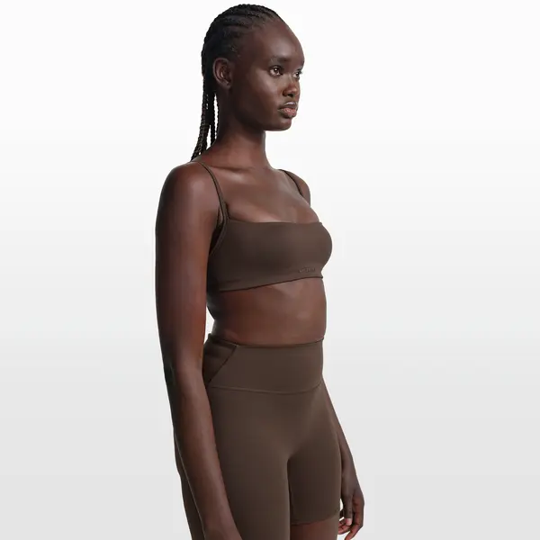 Nike Skims Matte Thin-strap Micro Bra - Brown