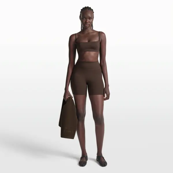 Nike Skims Matte Thin-strap Micro Bra - Brown