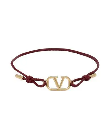 Valentino Garavani Leather Bracelet With Logo - Red