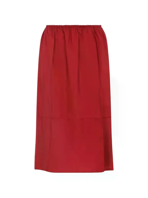 Carven Gathered-waist Midi Skirt - Red