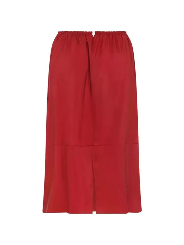 Carven Gathered-waist Midi Skirt - Red
