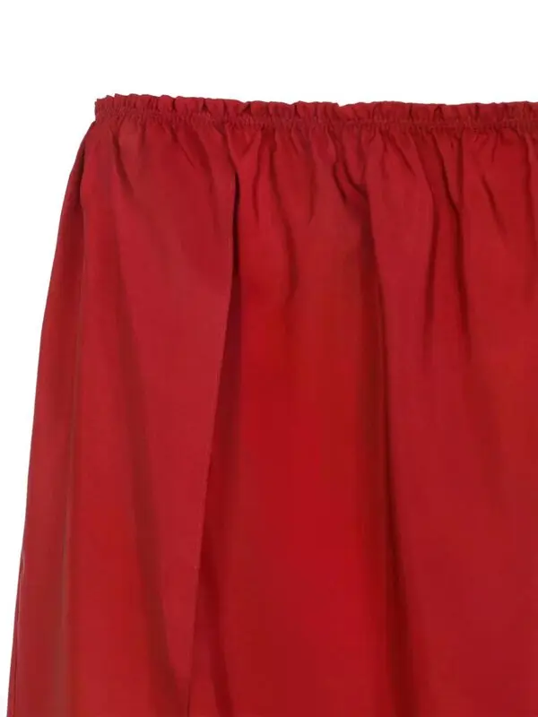 Carven Gathered-waist Midi Skirt - Red
