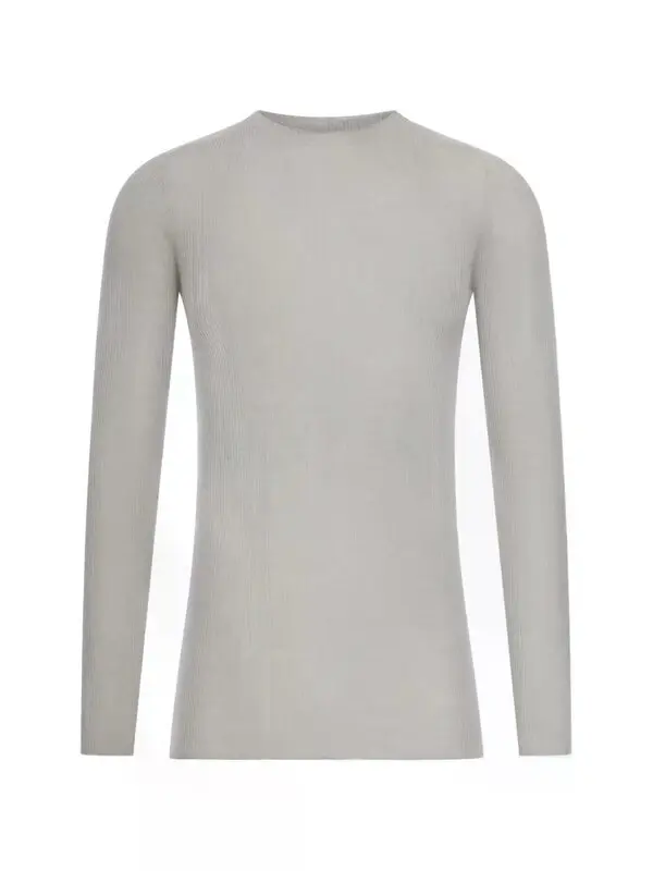 Rick Owens Ribbed Crew-neck Sweater - Grey