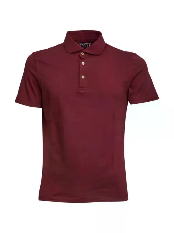Fedeli Mother-of-pearl Button Polo Shirt - Red