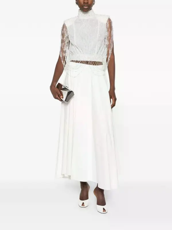 M.MARQUISE Beaded Fringe Sleeveless Blouse