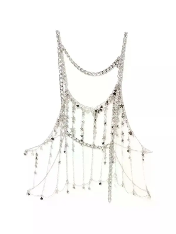 Noir Kei Ninomiya Embellished Chain Harness - Silver
