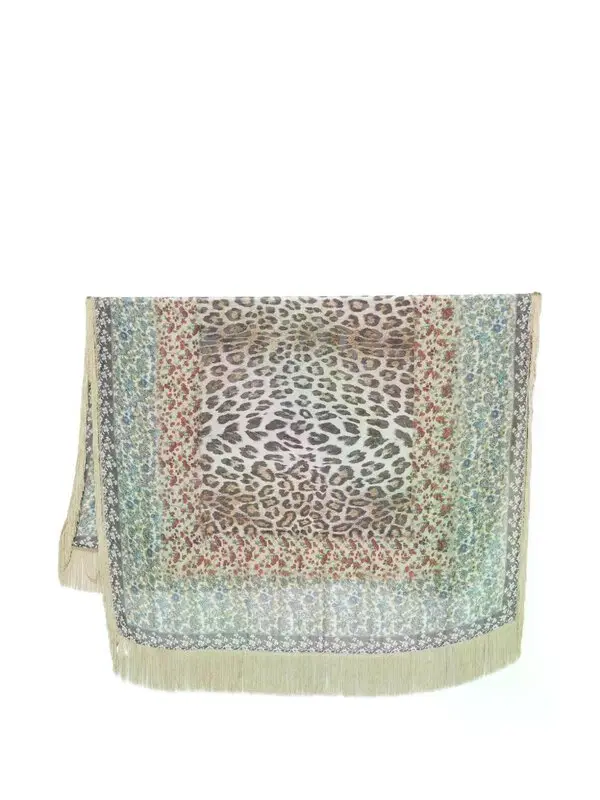 Faliero Sarti Minimal Floral-print Scarf - Green