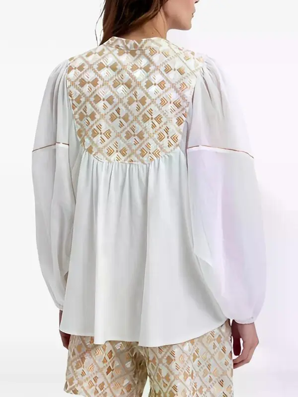 Greek Archaic Kori Geometric-pattern Blouse