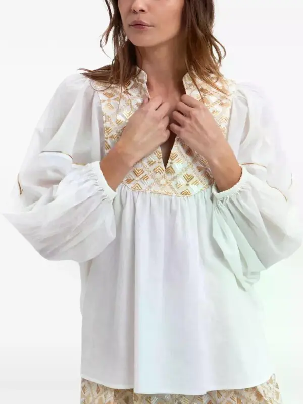 Greek Archaic Kori Geometric-pattern Blouse