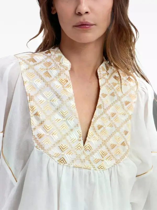 Greek Archaic Kori Geometric-pattern Blouse