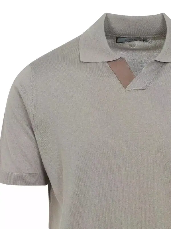 Canali Collar-detail T-shirt - Grey