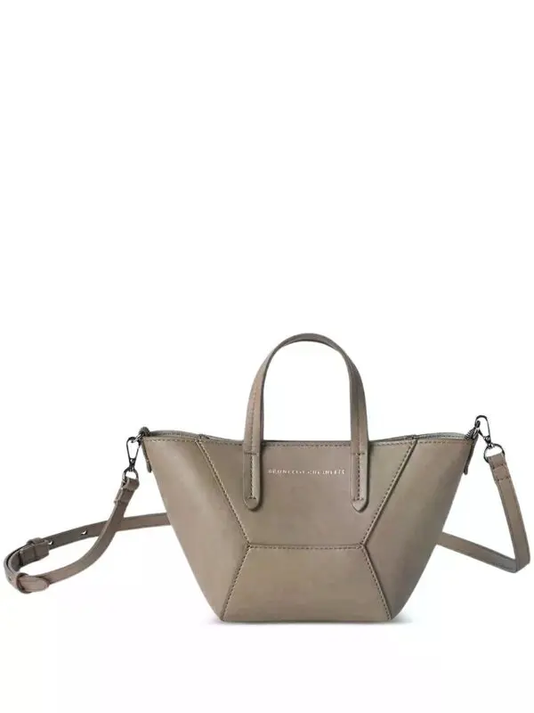 Brunello Cucinelli Mini Bc Duo Leather Tote Bag - Neutrals