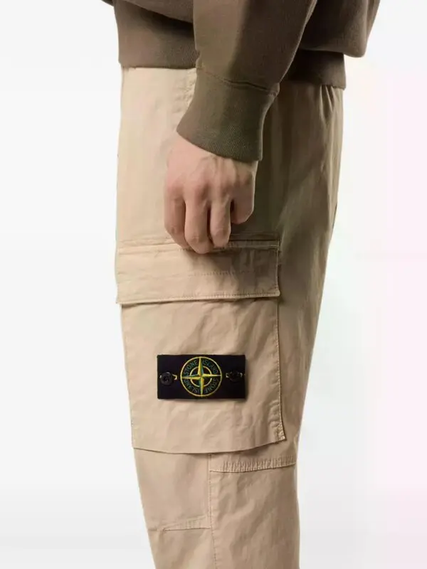 Stone Island Logo-patch Cargo Trousers - Neutrals
