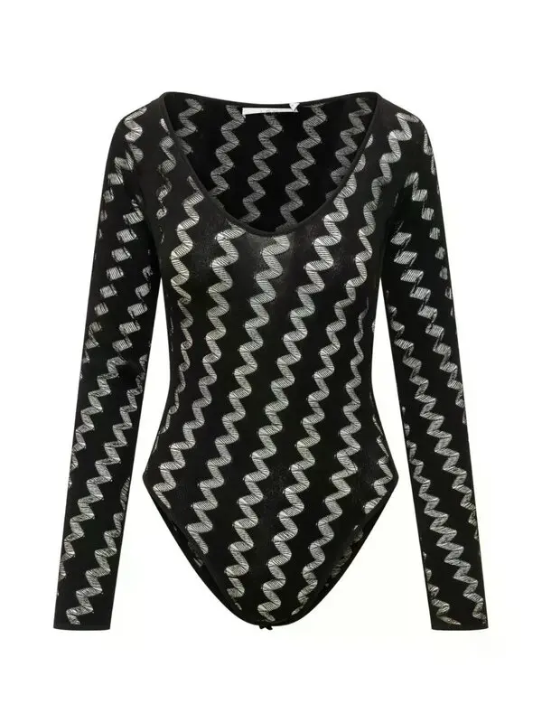 IRO PARIS Zigzag V-neck Bodysuit