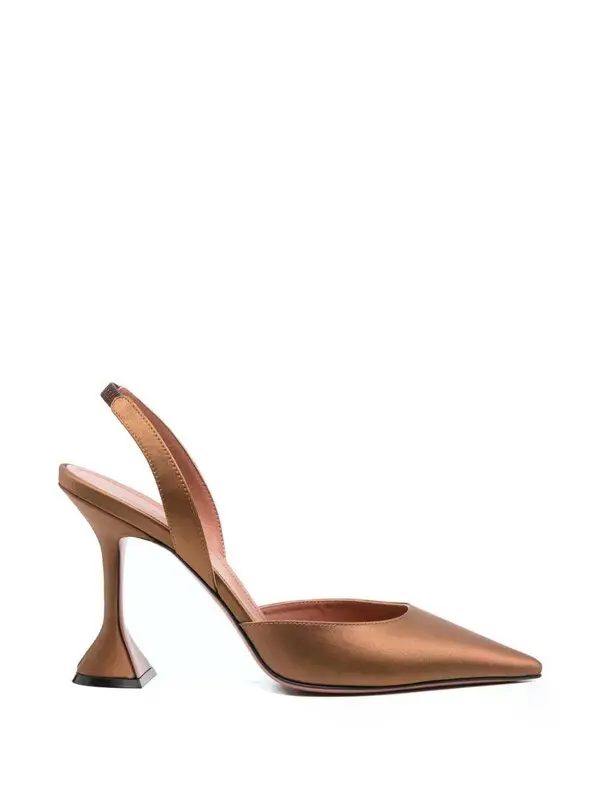 Amina Muaddi Holli Slingback Pumps - Brown
