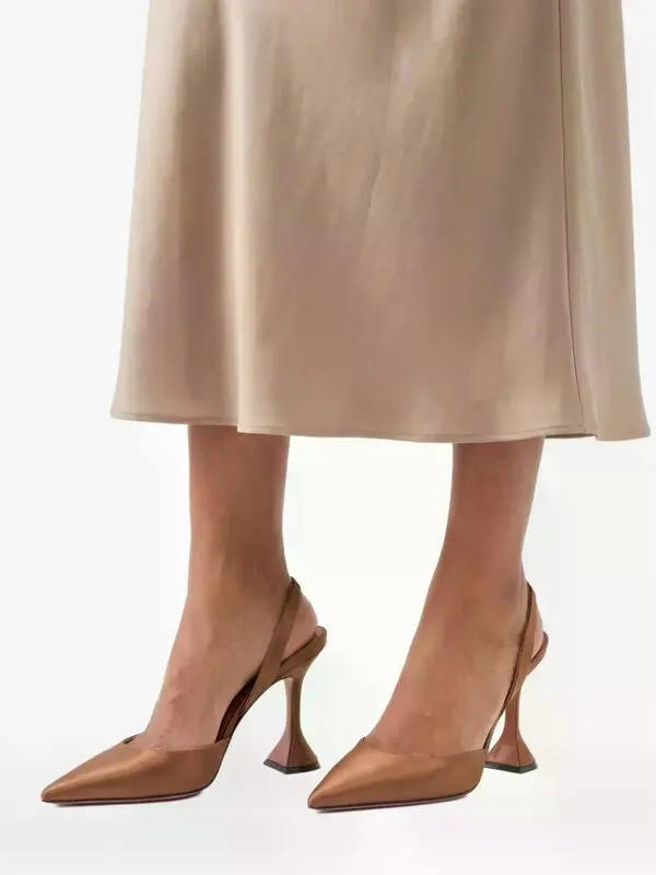 Amina Muaddi Holli Slingback Pumps - Brown