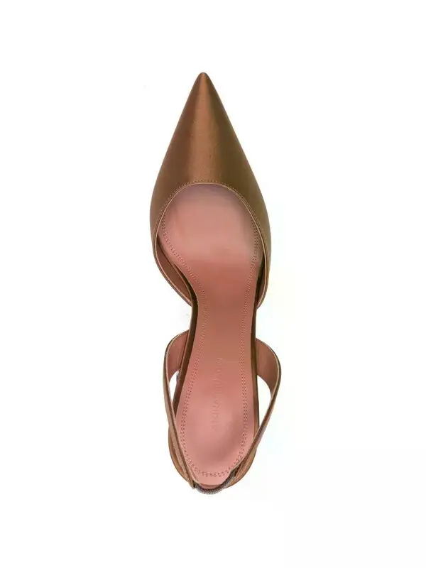 Amina Muaddi Holli Slingback Pumps - Brown