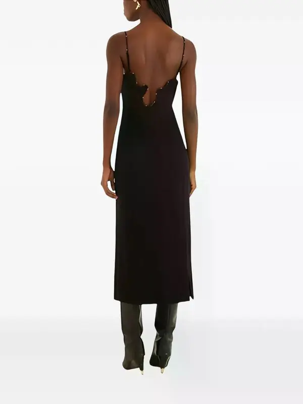 Farm Rio Beaded-embellishment Midi Dress - Black