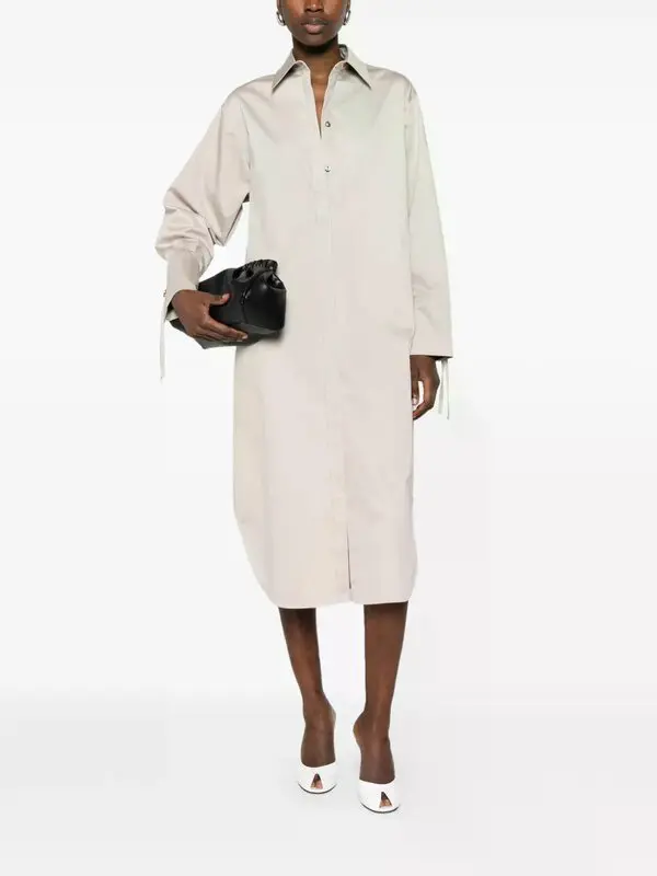 Agnona Cuff-tie Midi Shirt Dress