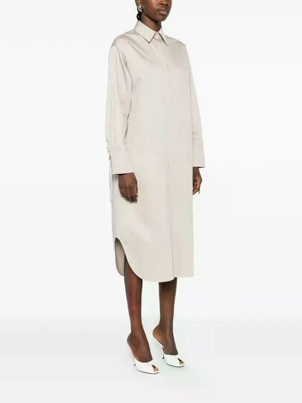 Agnona Cuff-tie Midi Shirt Dress