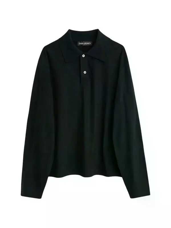 Our Legacy Rugby Long-sleeve Polo Shirt - Black