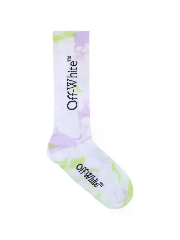 Off-White Tie Dye Logo Socks - White