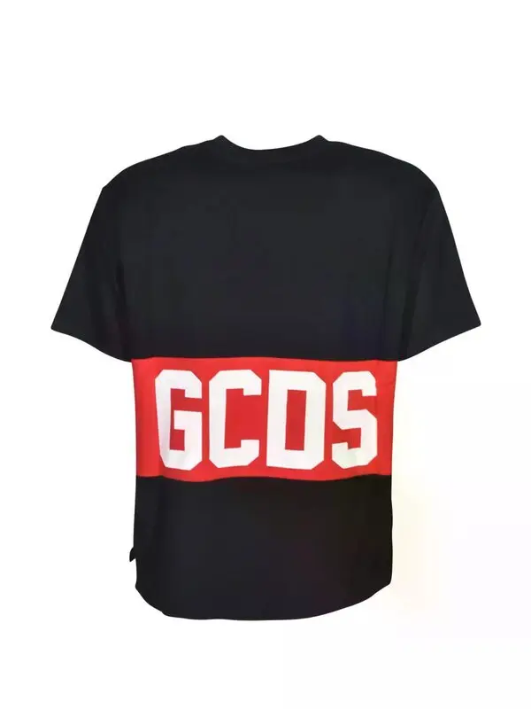 Gcds Logo-band Oversized T-shirt - Black