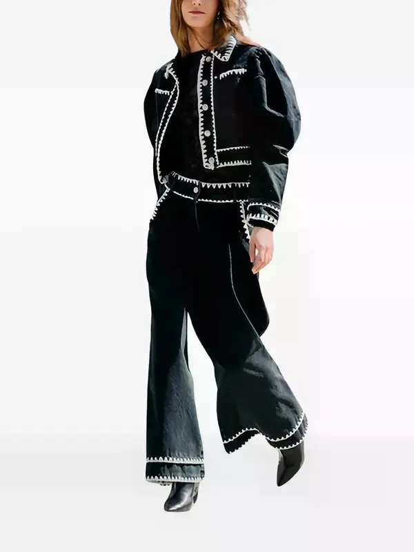 Farm Rio Crochet-embroidered Jeans
