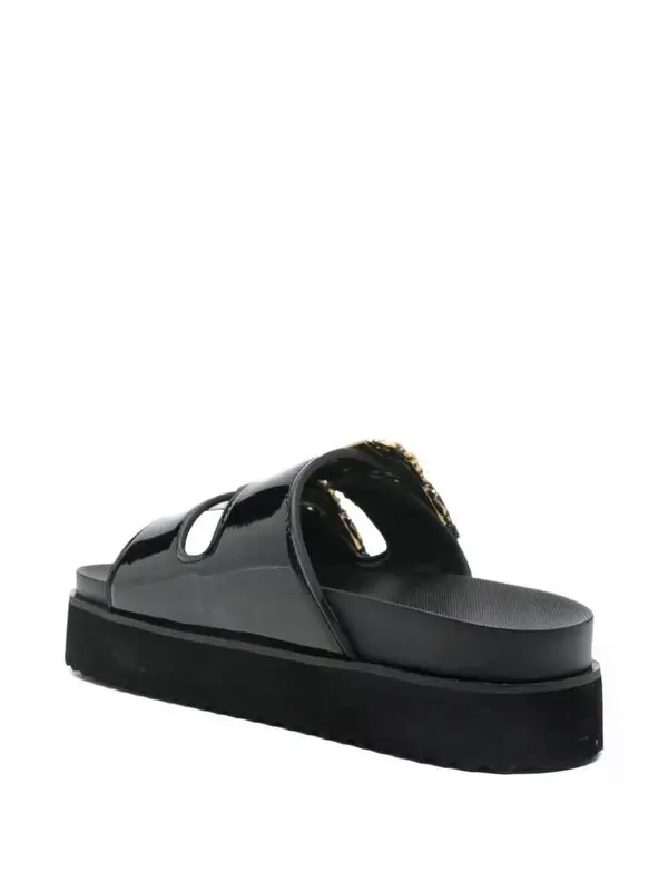 Versace Buckled Platform Sandals - Black