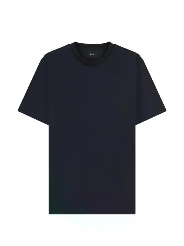 BOSS Inner-monogram T-shirt In A Cotton Blend - Blue