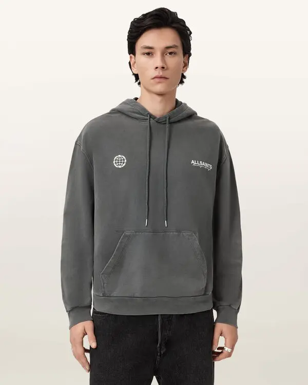 ALLSAINTS Emblem Oversized Hoody - Black