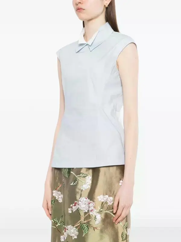 AO YES Collared Sleeveless Blouse