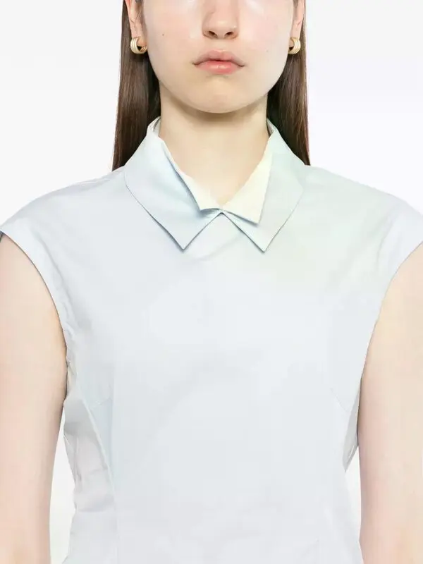 AO YES Collared Sleeveless Blouse