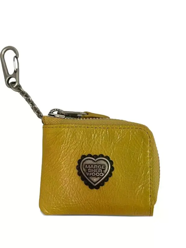 MARGESHERWOOD Heart Zipper Leather Wallet - Yellow