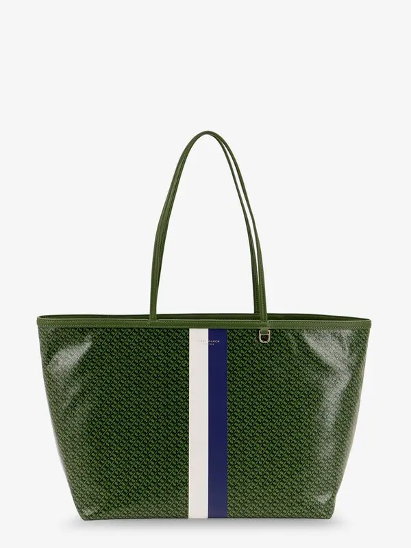 Tory Burch Coated Canvas The Racer Tote - Green