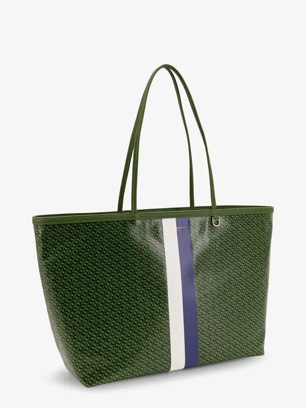 Tory Burch Coated Canvas The Racer Tote - Green