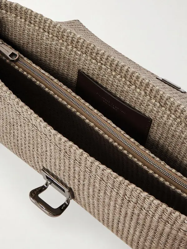 Brunello Cucinelli Puffy Raffia Clutch