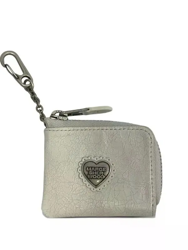 MARGESHERWOOD X Peanuts Heart Mini Cracked Leather Wallet - Grey