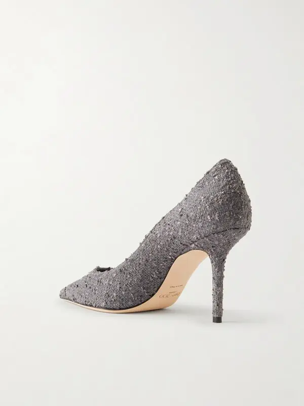 JIMMY CHOO Love 85 Metallic Tweed Pumps