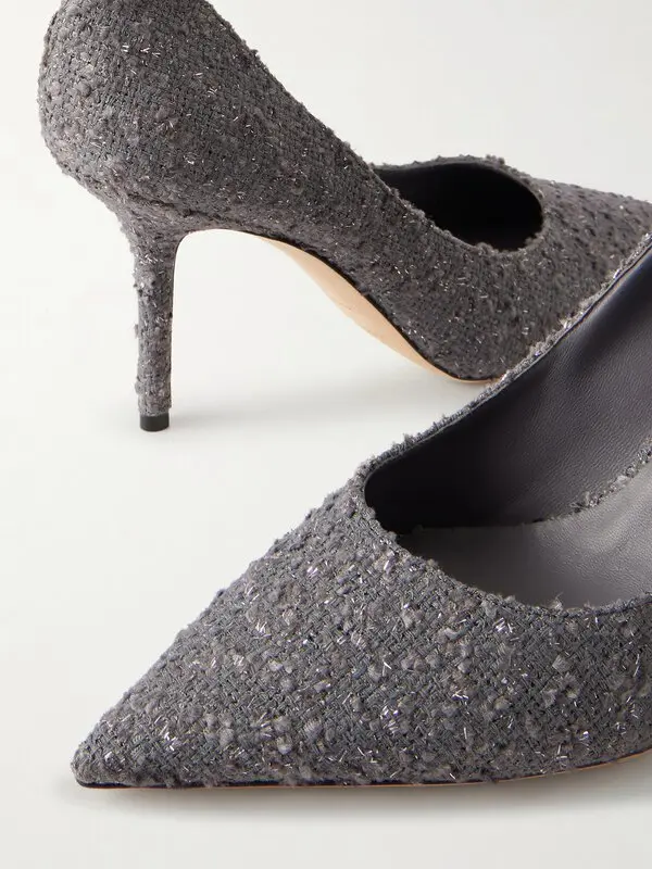 JIMMY CHOO Love 85 Metallic Tweed Pumps