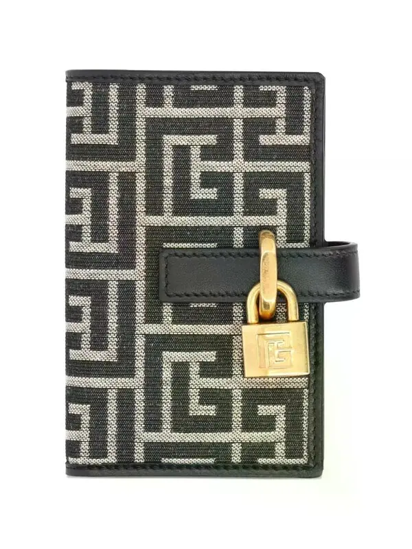 Balmain Monogram Padlock Wallet - Black