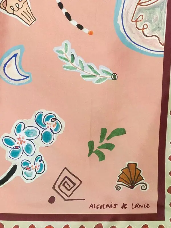 ALEMAIS Bordered Print Scarf